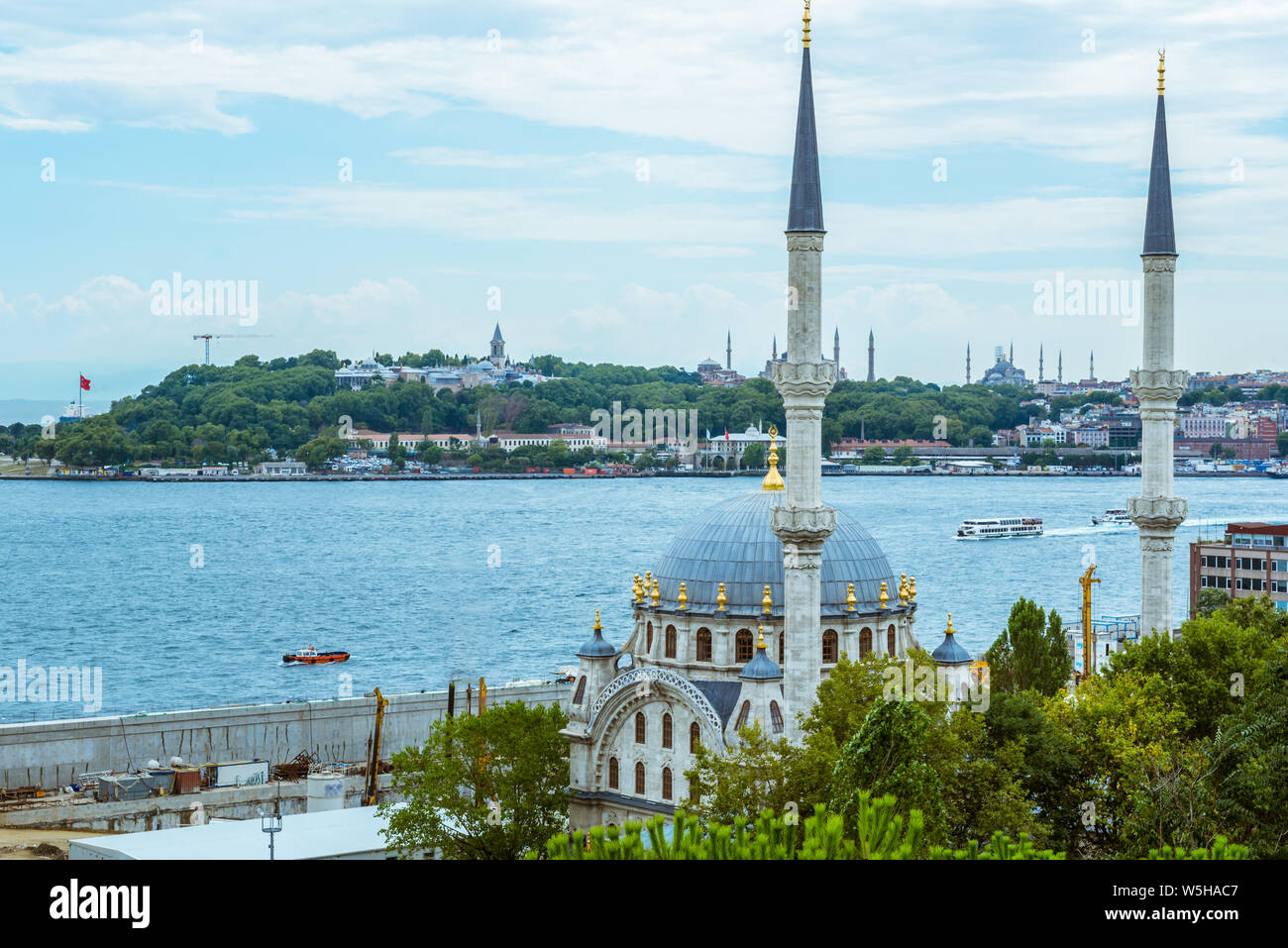 Summer landscape view of Istanbul city,Bosporus and Europe side in ...