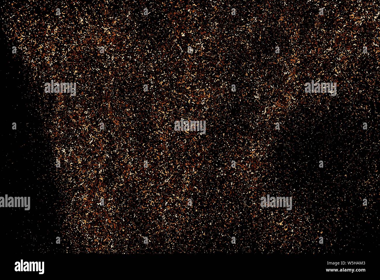 Coffee Color Grain Texture Isolated on Black Background. Chocolate ...
