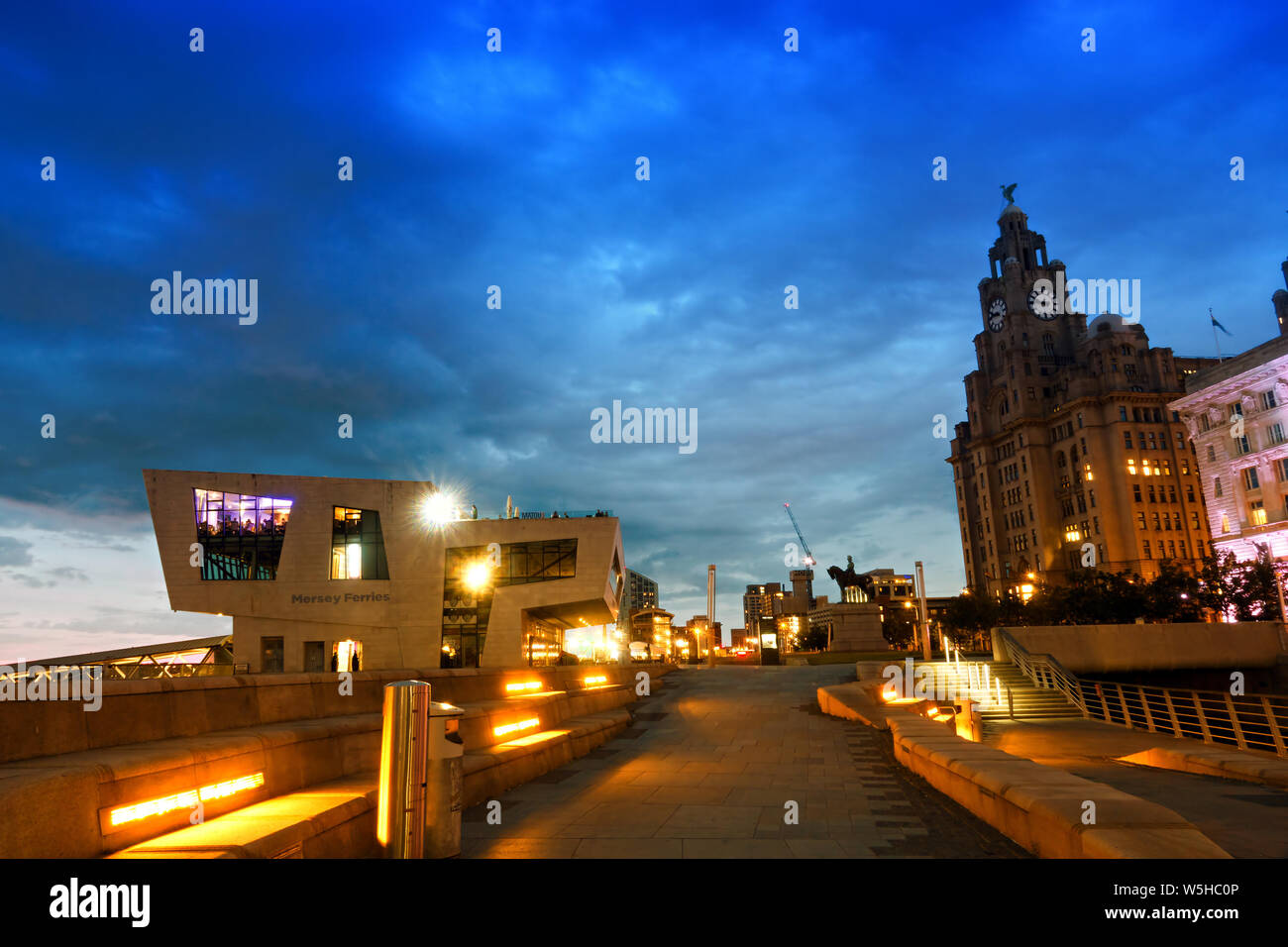 Liverpool's historic waterfront buildings at dusk Stock Photo - Alamy