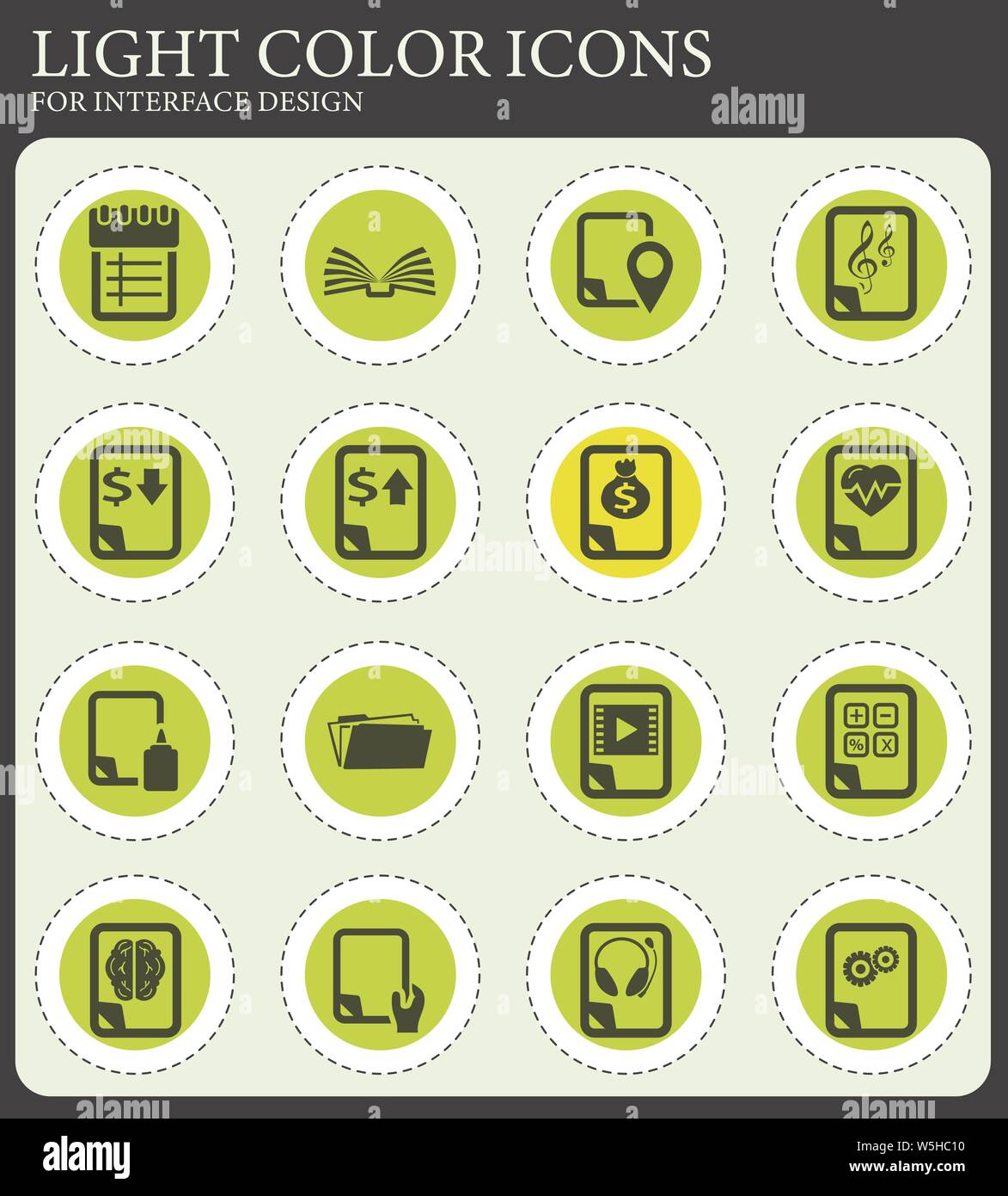 Documents icon set for web sites and user interface Stock Vector Image ...