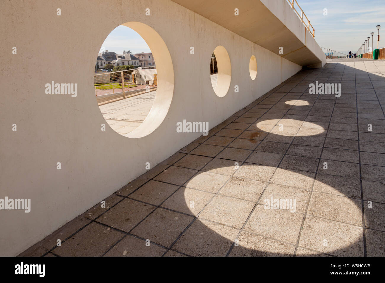 Architectural features on the promenade in Muizenberg, South Africa ...