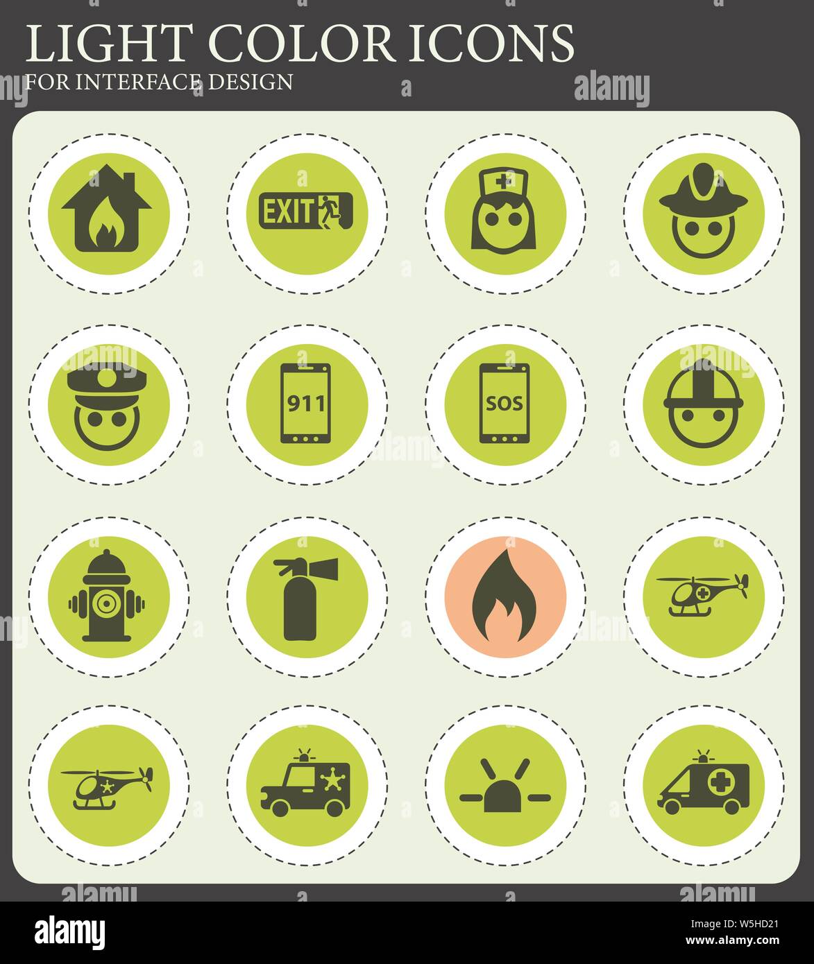 emergency vector icons for web and user interface design Stock Vector ...