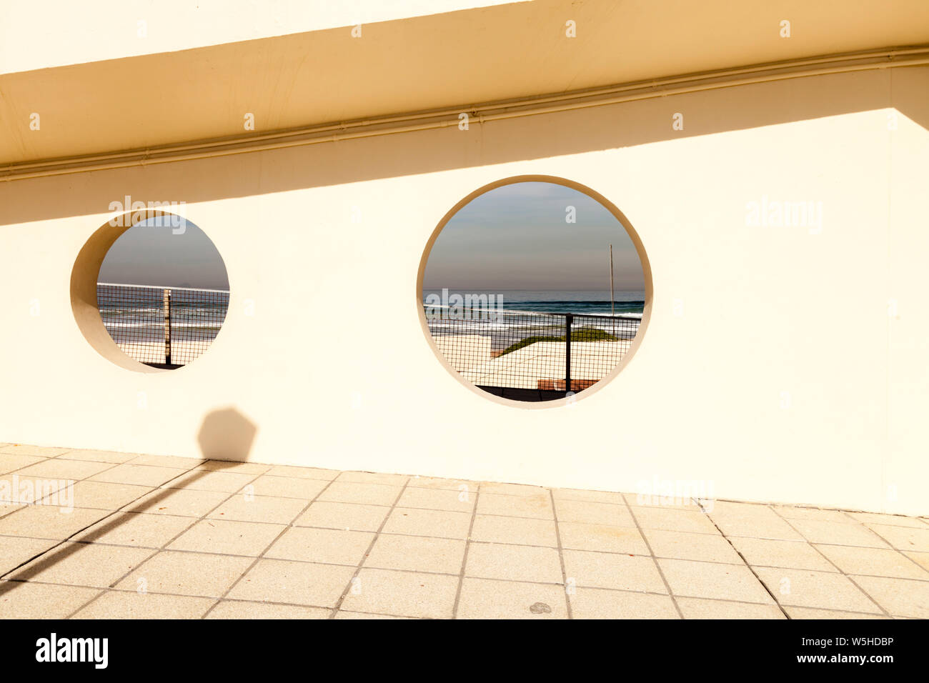 Architectural features on the promenade in Muizenberg, South Africa ...