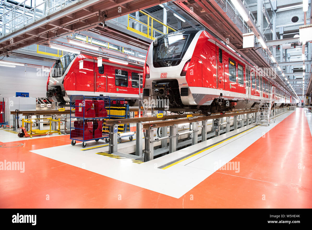Hamburg, Germany. 29th July, 2019. Trains of the 490 series are located ...