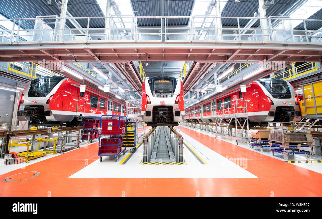 Hamburg, Germany. 29th July, 2019. Trains of the 490 series are located ...