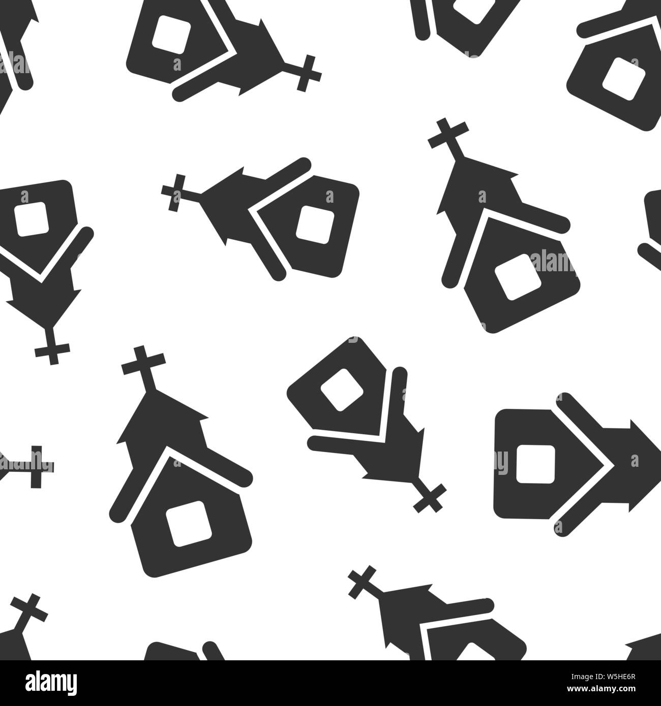 Church icon seamless pattern background. Chapel vector illustration on ...