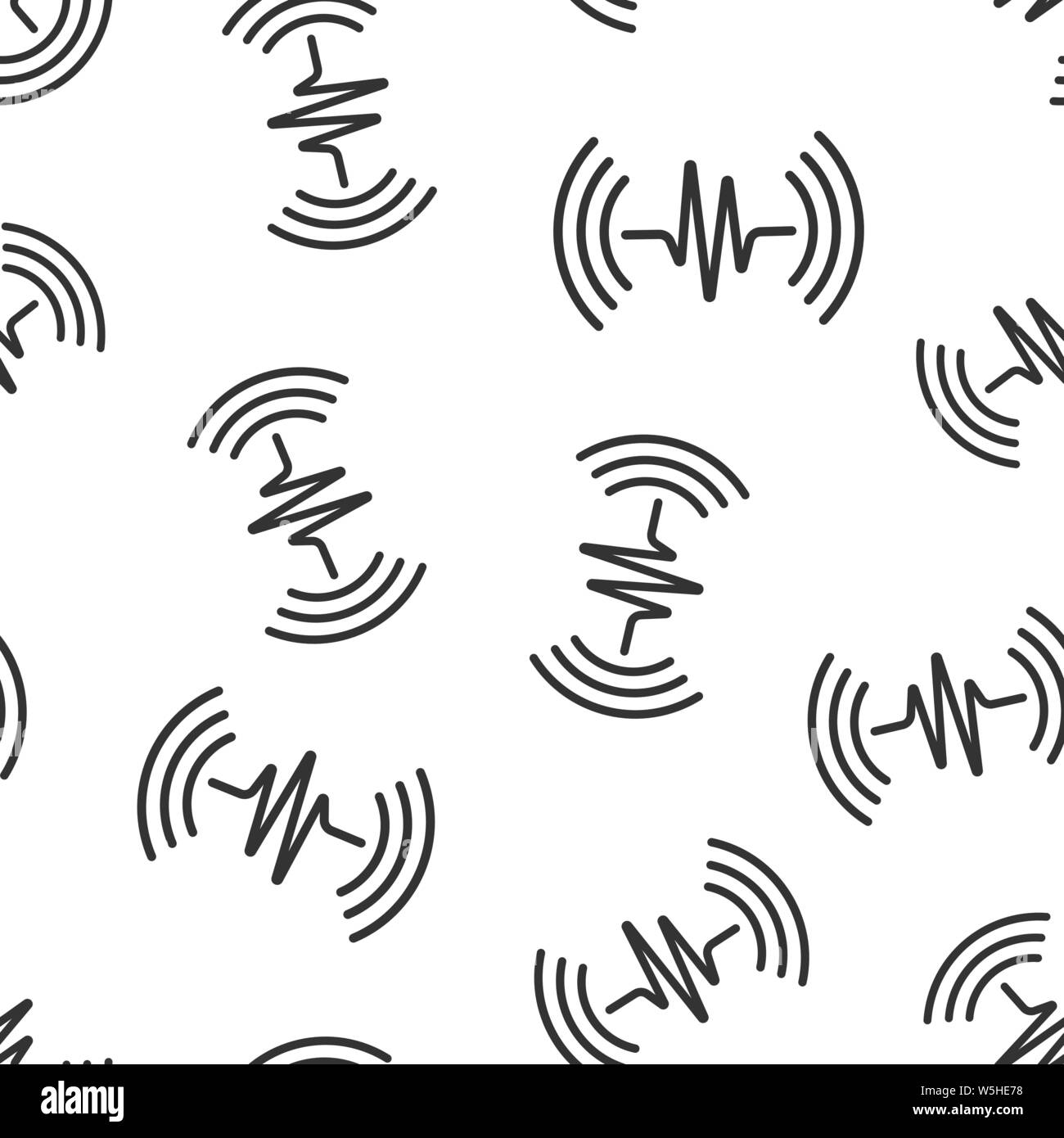 Sound wave icon seamless pattern background. Heart beat vector ...