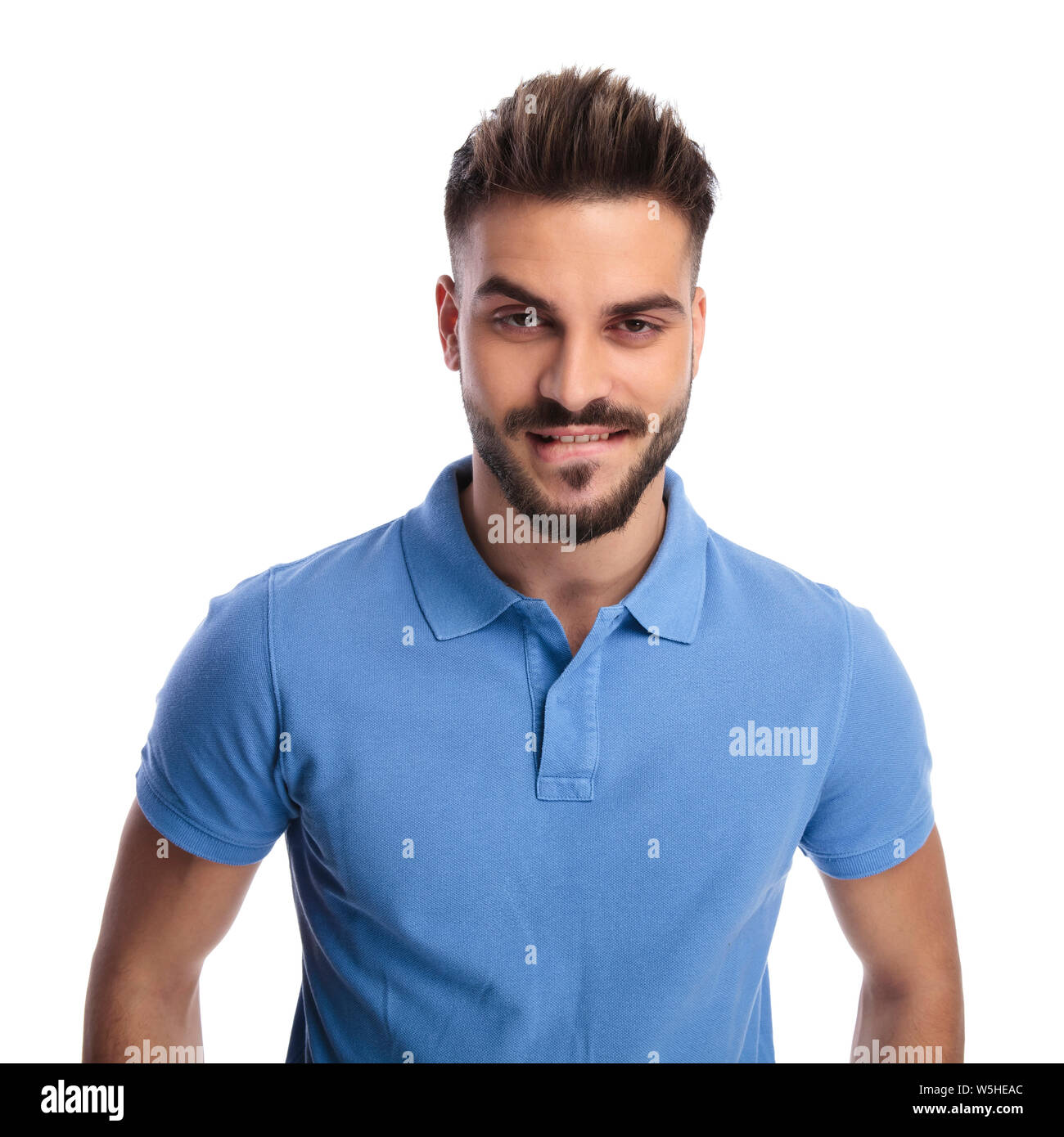 Boy biting lip hi-res stock photography and images - Alamy