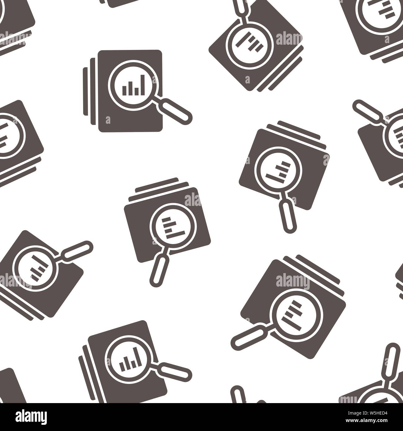 Audit document icon seamless pattern background. Result report vector ...