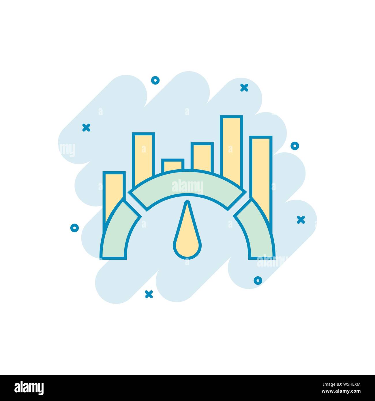 Benchmark measure icon in comic style. Dashboard rating vector cartoon ...