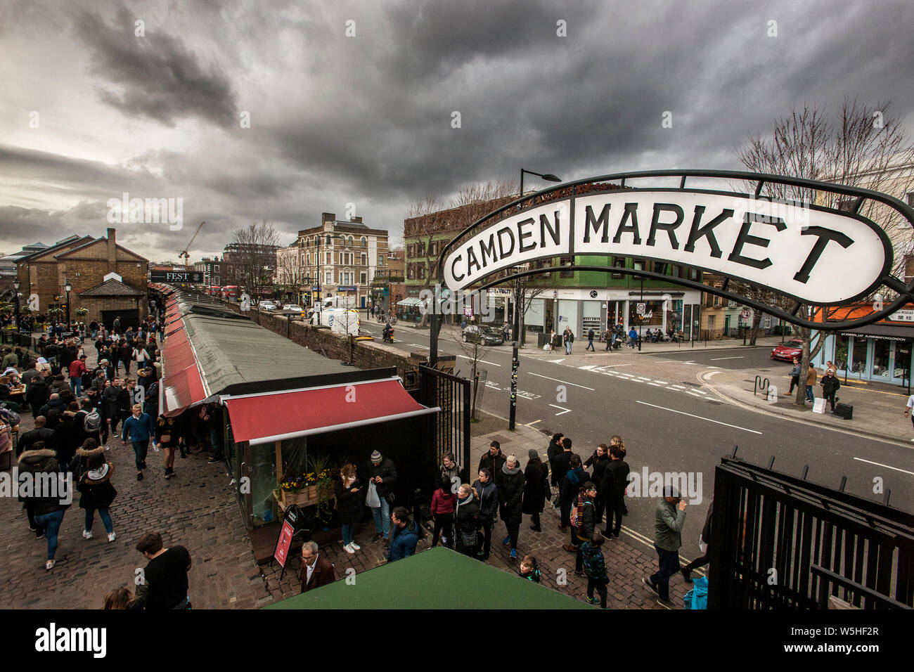 Camden Market sign above entrance Stock Photo - Alamy