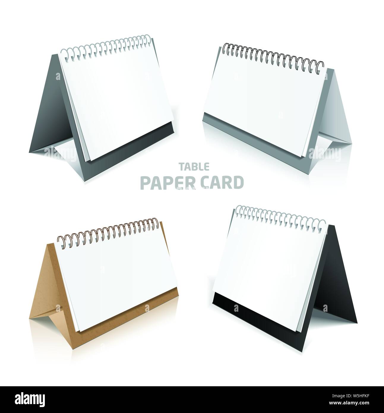 Blank calendar isolated on white 3d model set in color Stock Vector ...