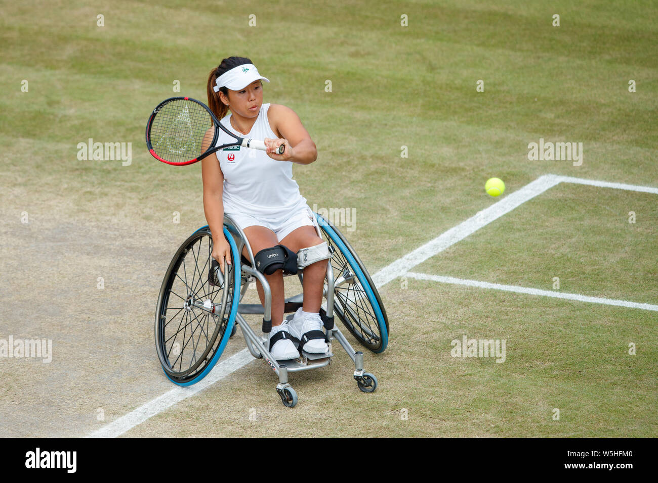 Yui Kamiji of Japan playing Womens' Wheelchair tennis at The ...