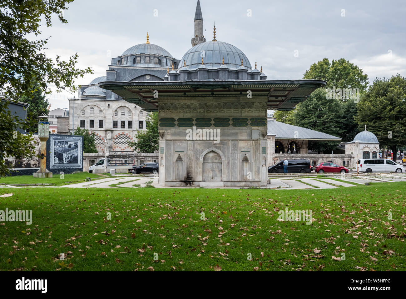 View of Tophane Fountain,public water fountain built by Ottoman sultan ...