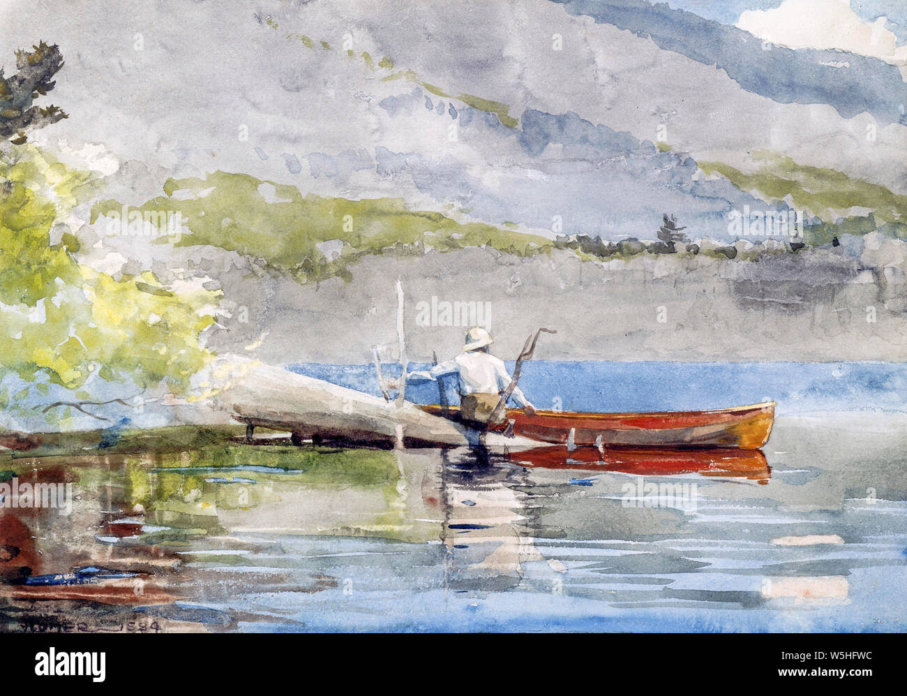 Winslow Homer, The Red Canoe, painting, 1889 Stock Photo - Alamy
