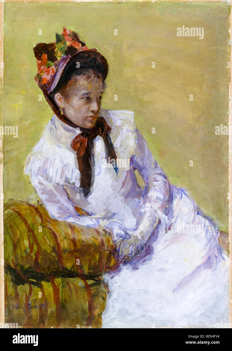 Mary Cassatt, Self-portrait, painting, circa 1868 Stock Photo - Alamy