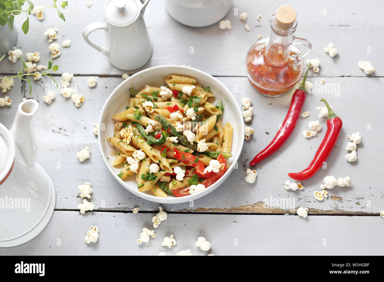 Vegetarian cooking. Restaurant menu. Dish on a white plate. Horizontal ...