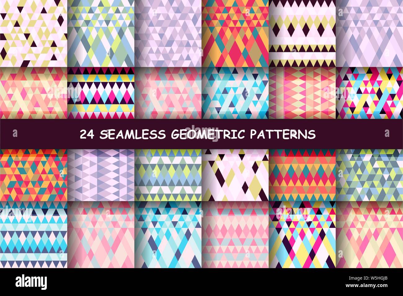 Seamless colorful geometry triangle pattern, color abstract background ...