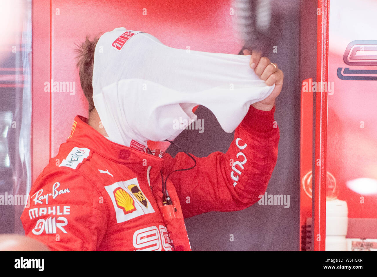 Sebastian VETTEL (GER, Scuderia Ferrari Mission Winnow) pulls off his ...