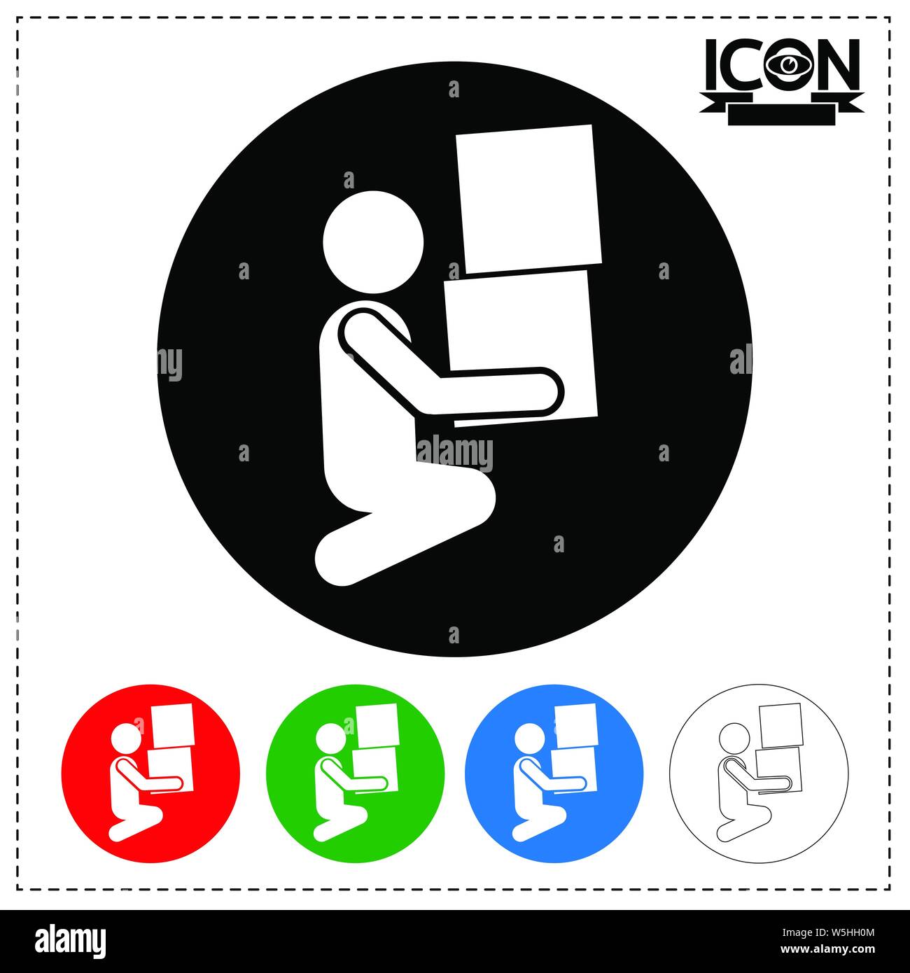 Man Moving Box Icon Stock Vector Image & Art - Alamy