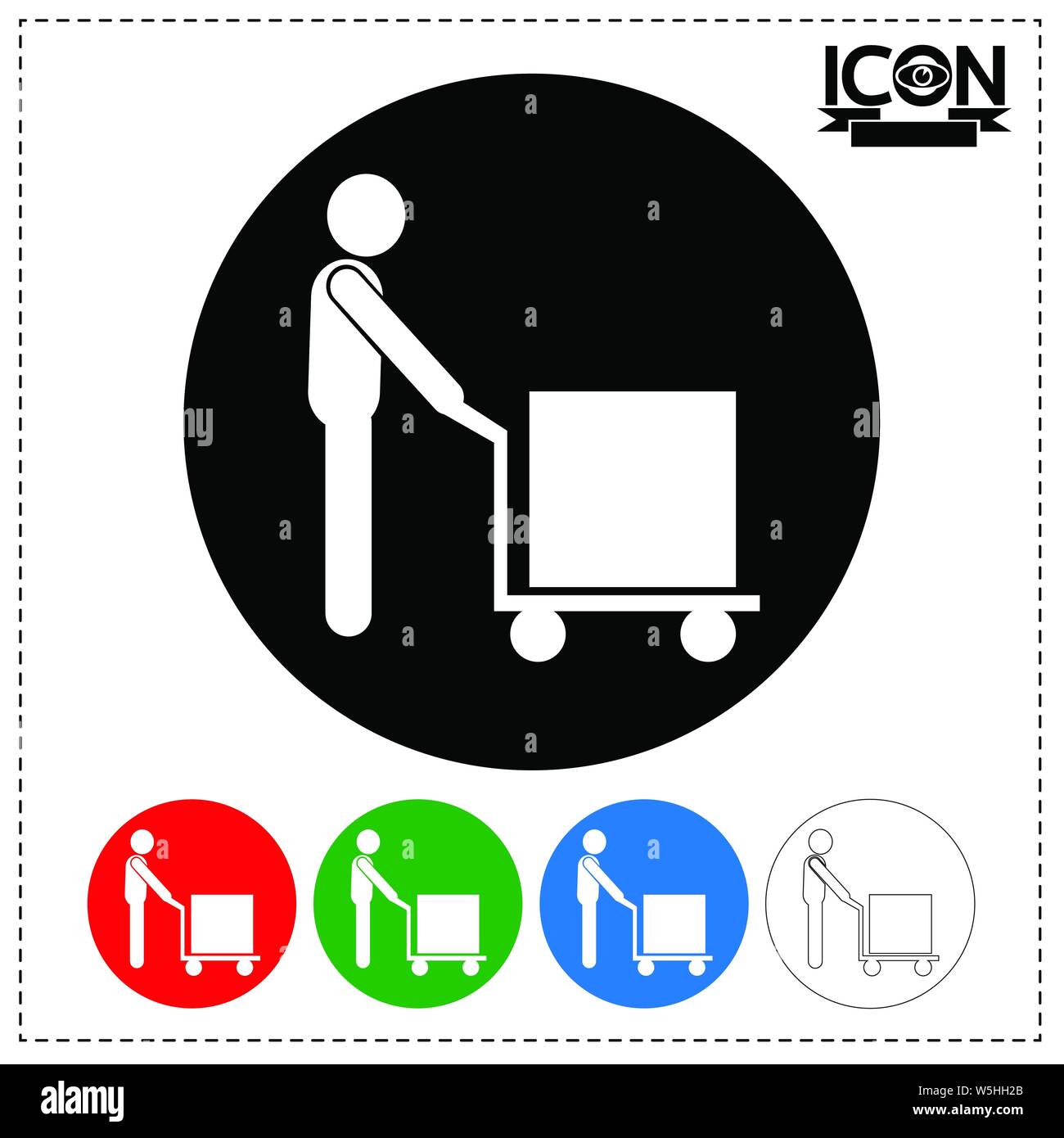 Man Moving Box Icon Stock Vector Image & Art - Alamy