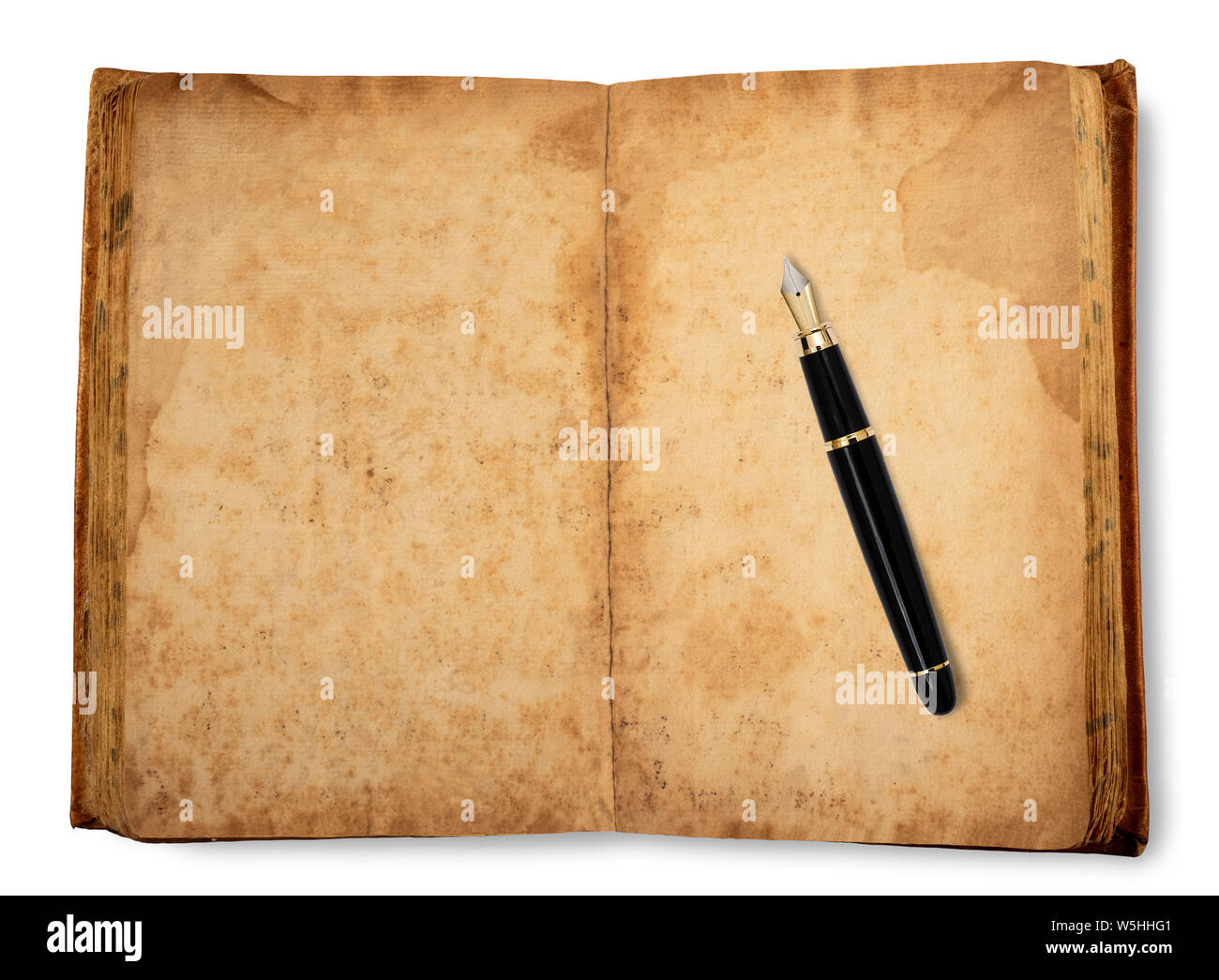 old copybook with fountain pen isolated on white background Stock Photo ...