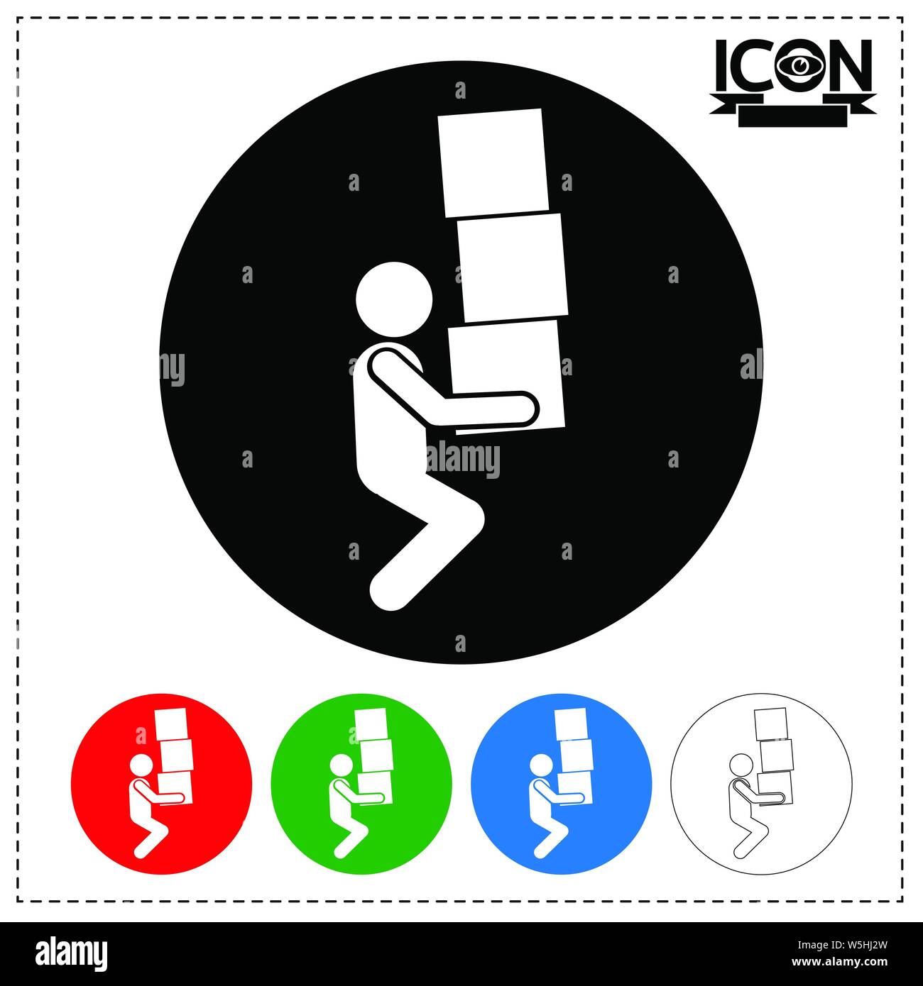 Man Moving Box Icon Stock Vector Image & Art - Alamy