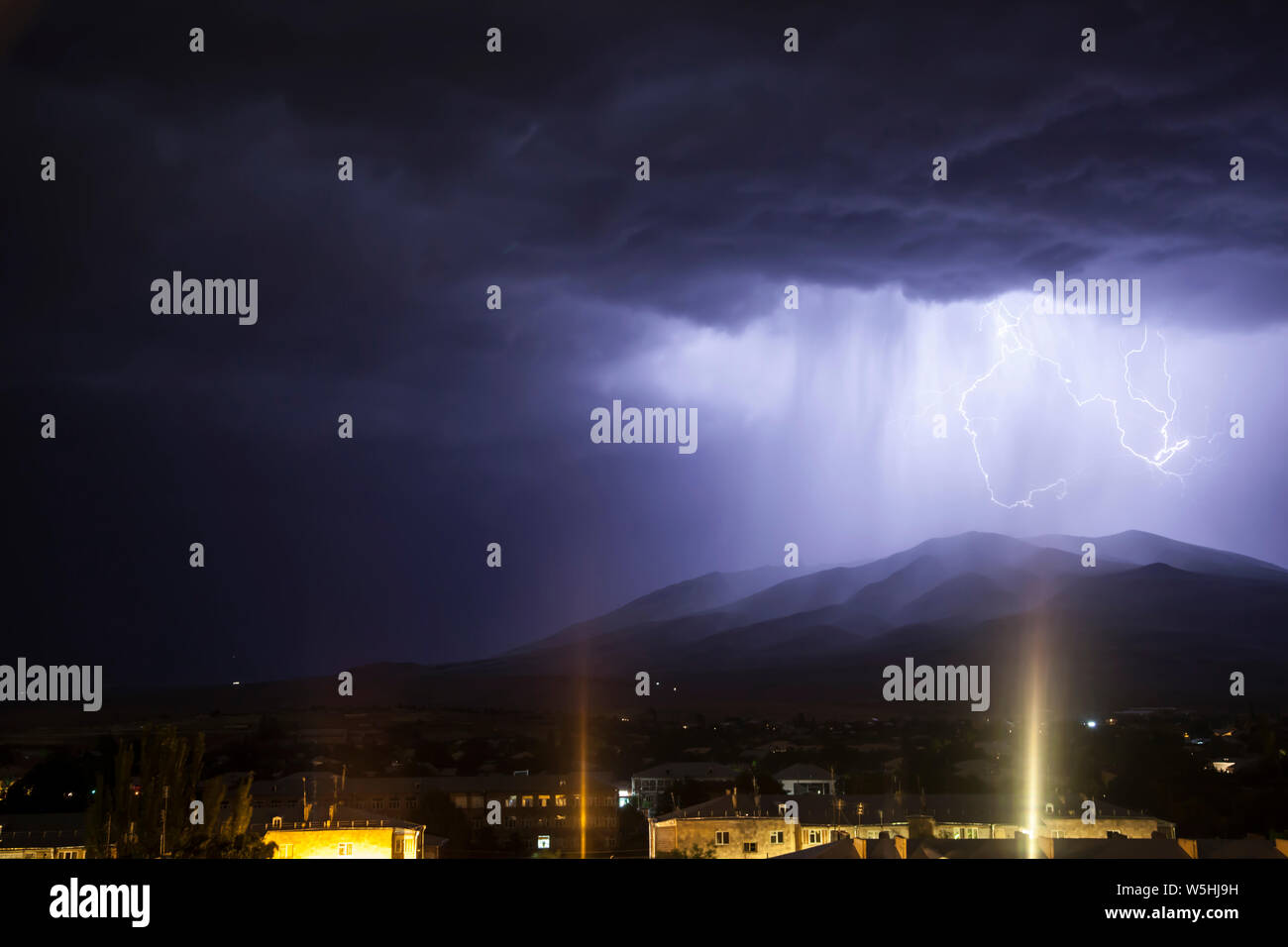 lightning on the mountain Ara in Armenia Stock Photo - Alamy