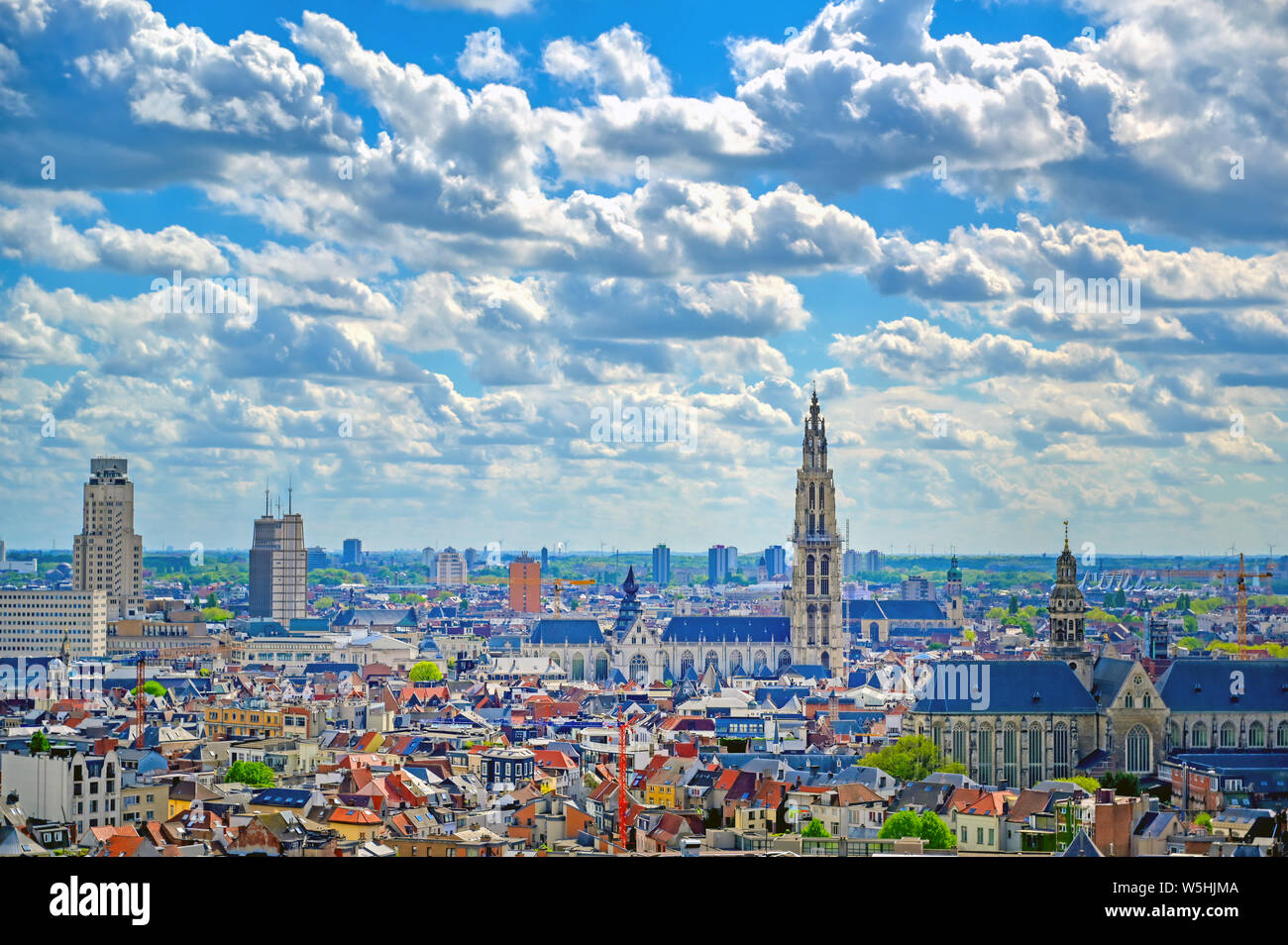 An aerial view of Antwerp (Antwerpen), Belgium on a sunny day Stock ...