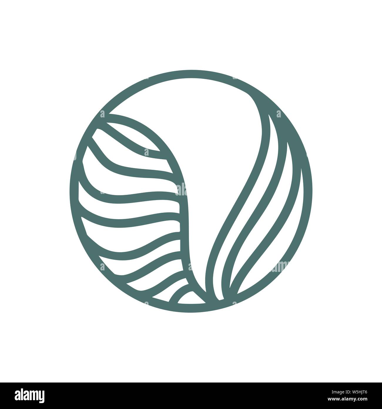Round bio emblem in a circle linear style. Vector abstract road logo ...