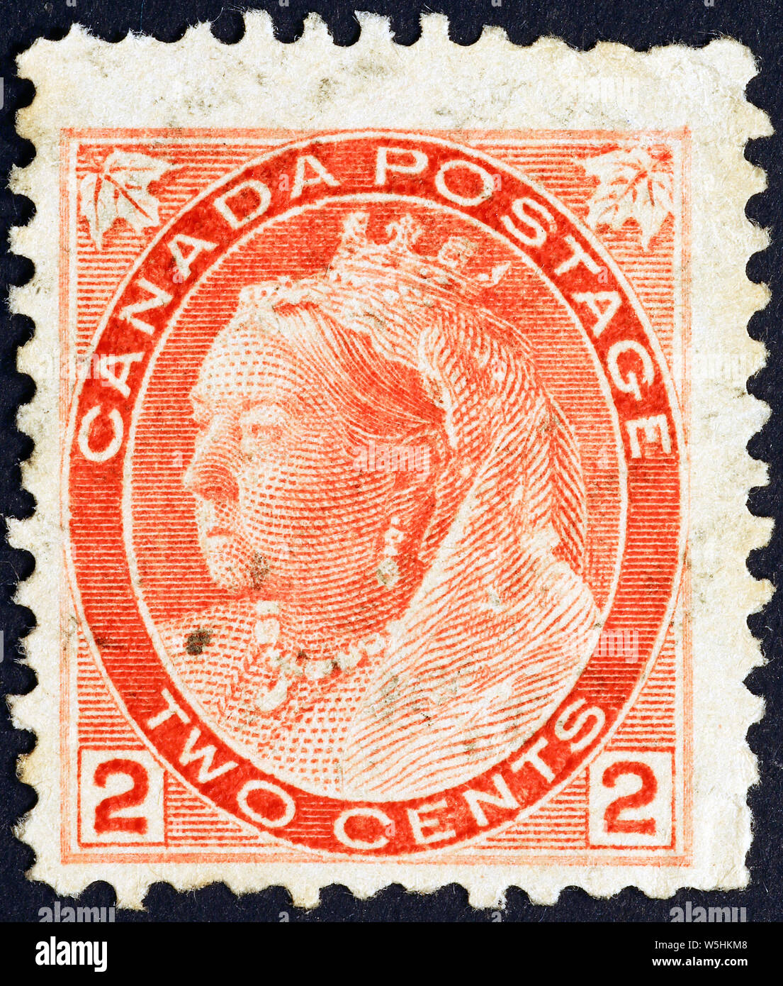 Queen Victoria on old canadian postage stamp Stock Photo - Alamy