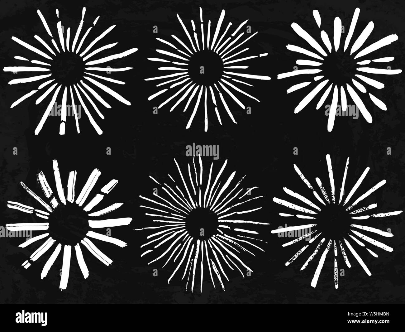 Sun burst. Collection of trendy hand drawn retro sunbursts. Bursting ...
