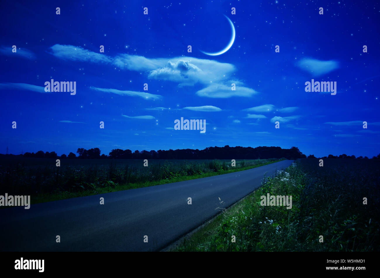 Night rural road under hi-res stock photography and images - Alamy