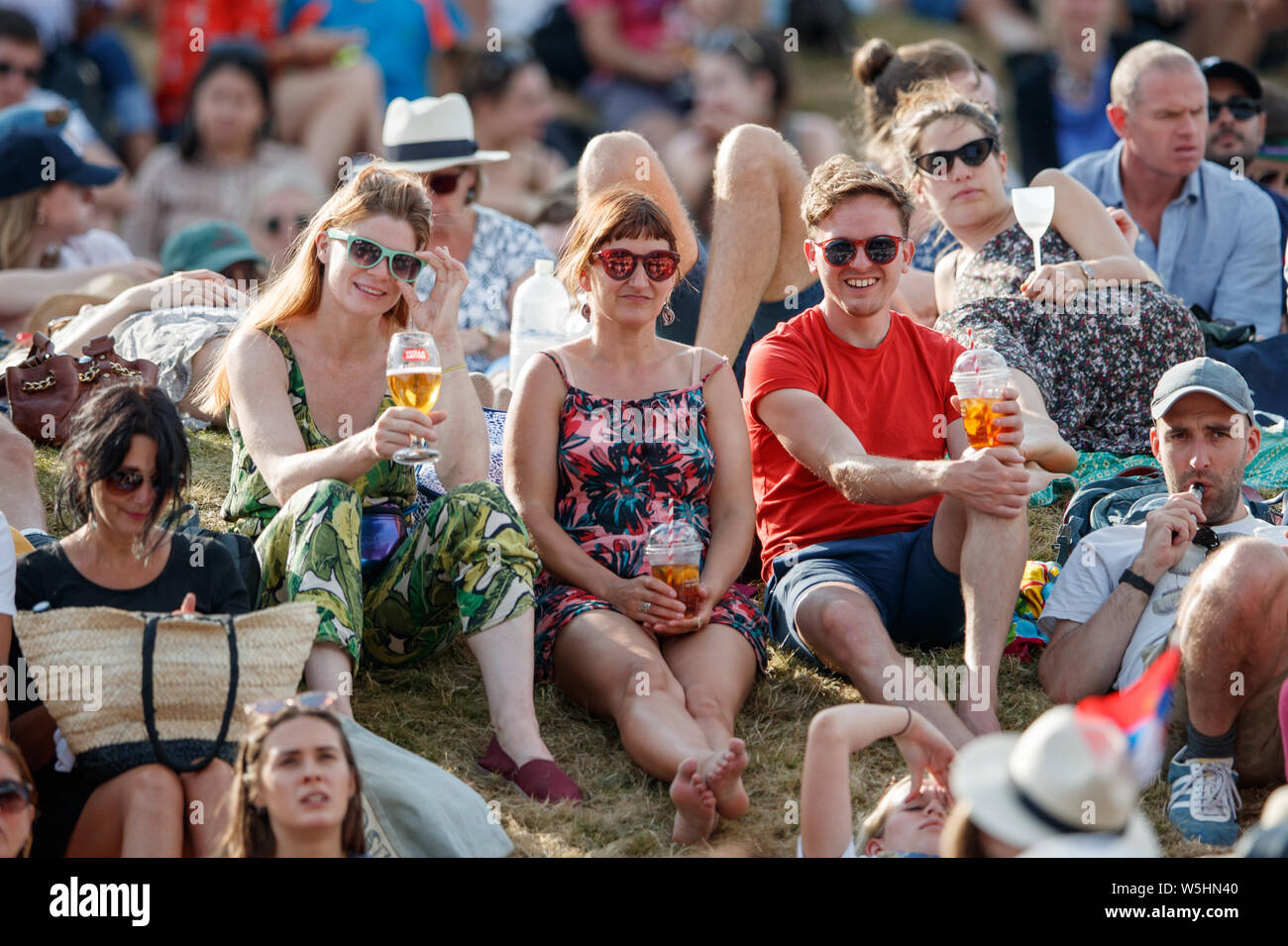 Spectators on Henman Hill Murray Mound or Aorangi Hill during The ...