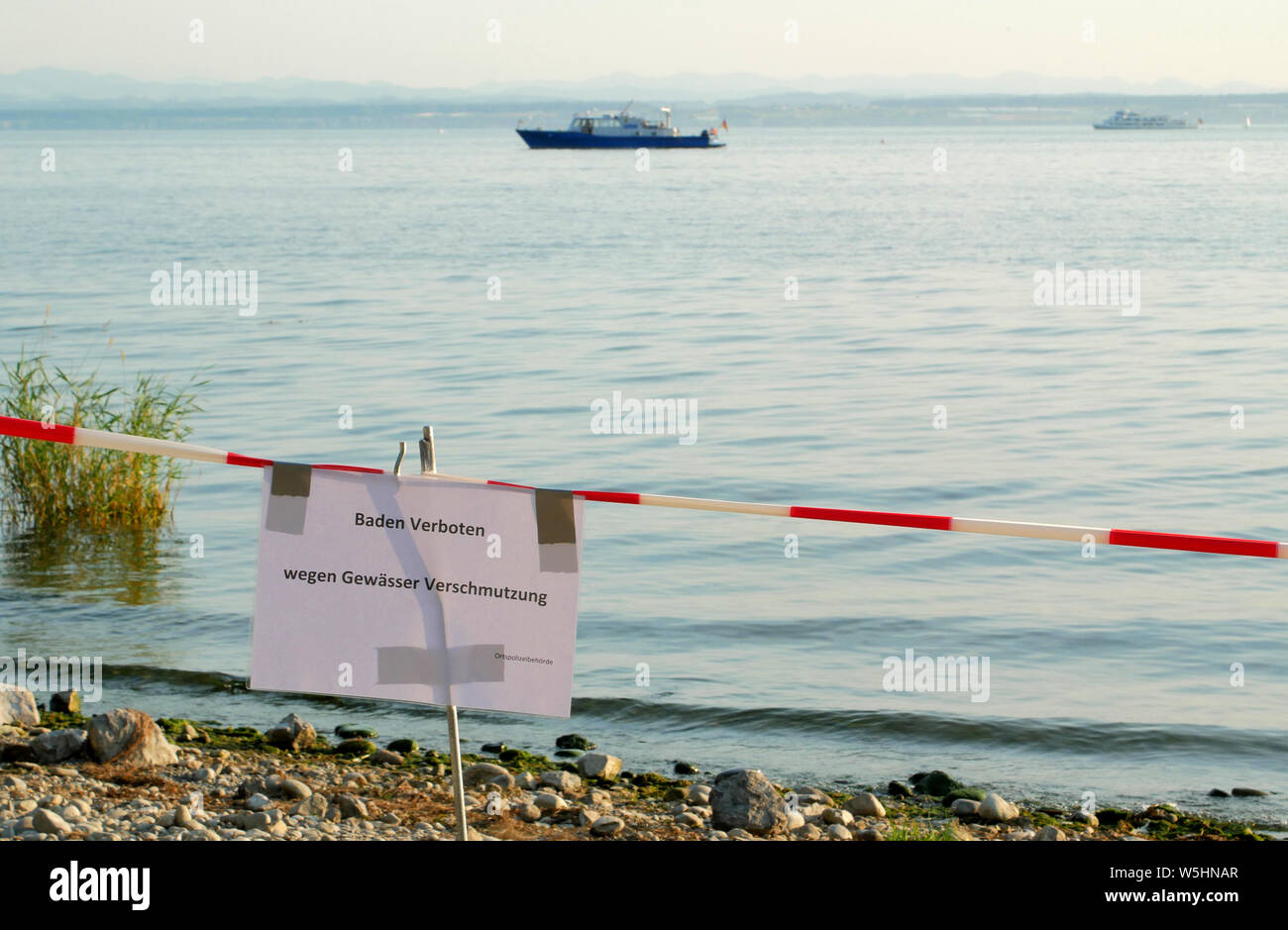 Friedrichshafen, Germany. 24th July, 2019. A section of Lake Constance ...