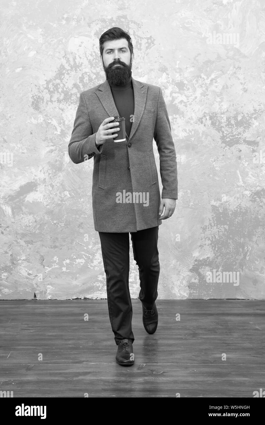 Coffee break businessman on Black and White Stock Photos & Images - Alamy