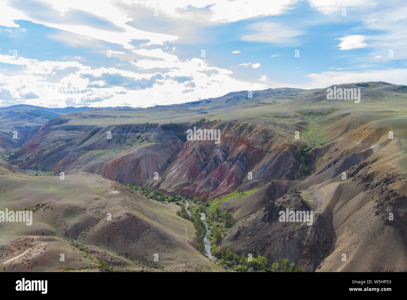 Colorful mountain in Altay. Mars valley in Kizil-Chin. Beautiful ...