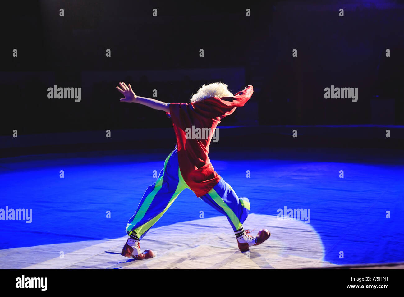 Clown funny performance in the circus arena Stock Photo - Alamy