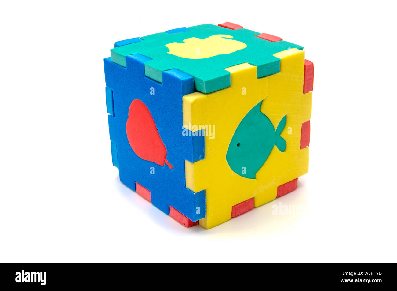 multicolored cube puzzle with animal figures Stock Photo - Alamy
