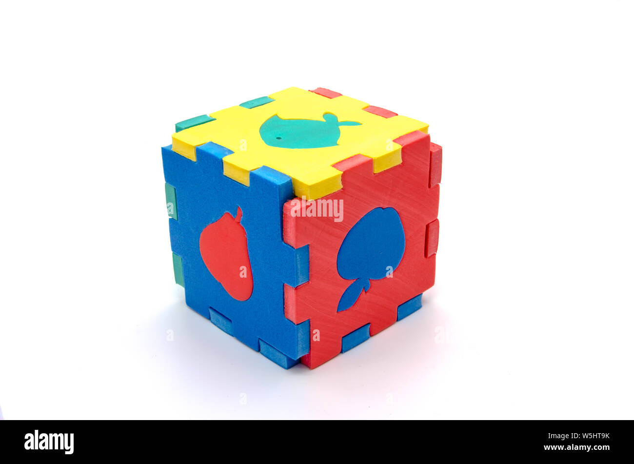 multicolored cube puzzle with animal figures Stock Photo - Alamy