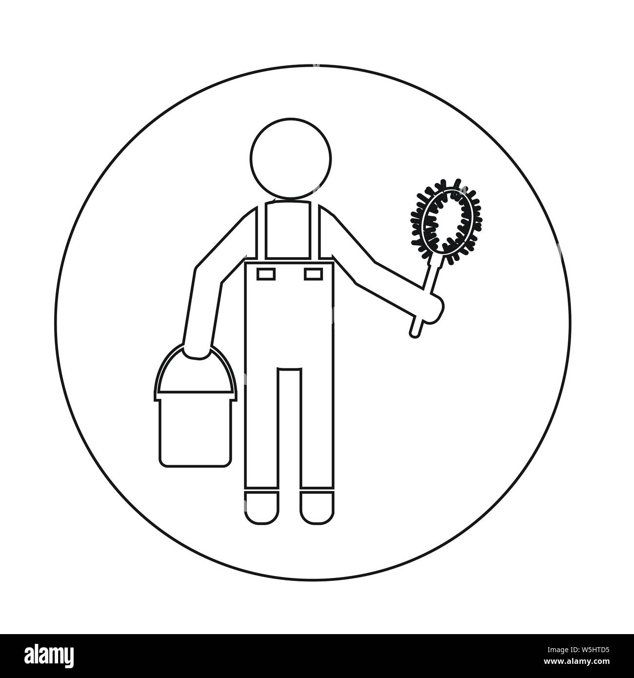 Cleaner Man icon Stock Vector Image & Art - Alamy