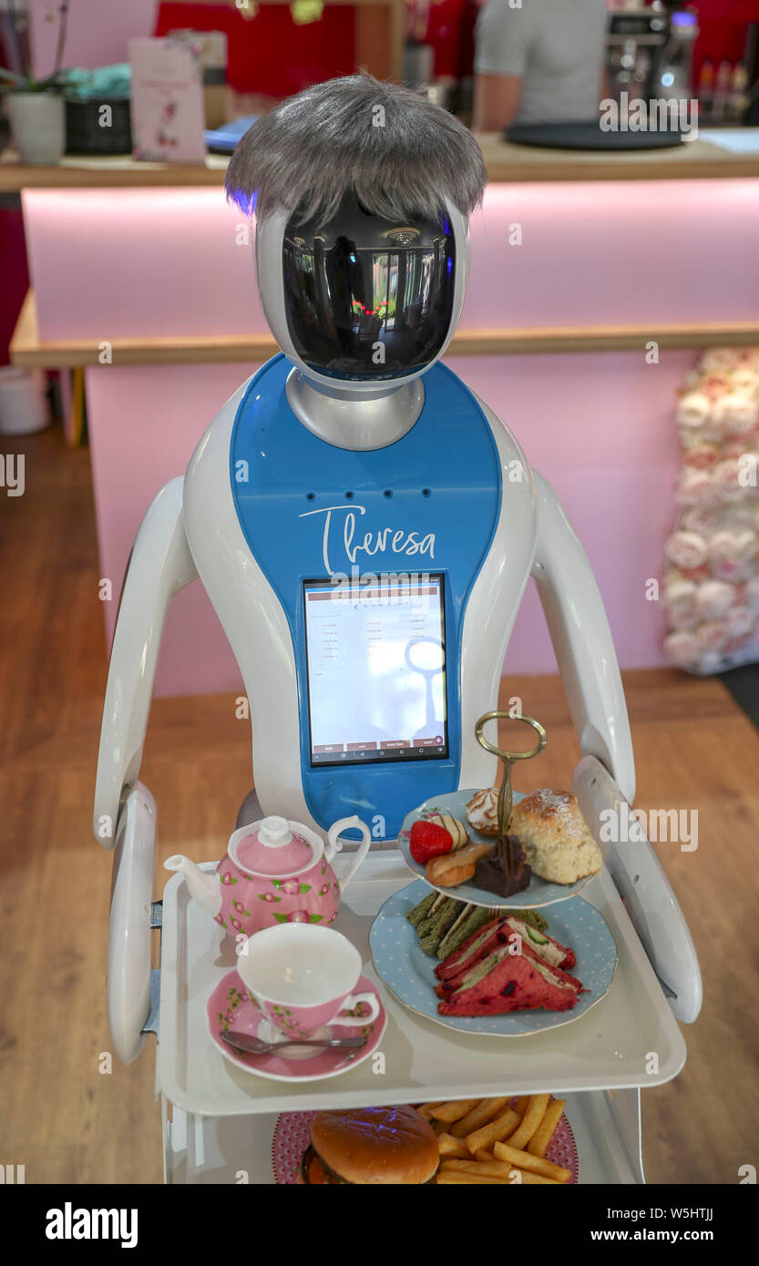 Theresa the robotic waitress at The Tea Terrace's Cobham branch in ...