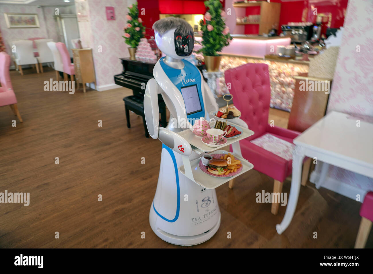 Theresa the robotic waitress at The Tea Terrace's Cobham branch in ...