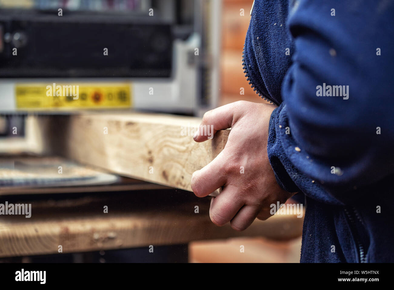 Craftsman woodworking at carpentry with lots of modern professional ...