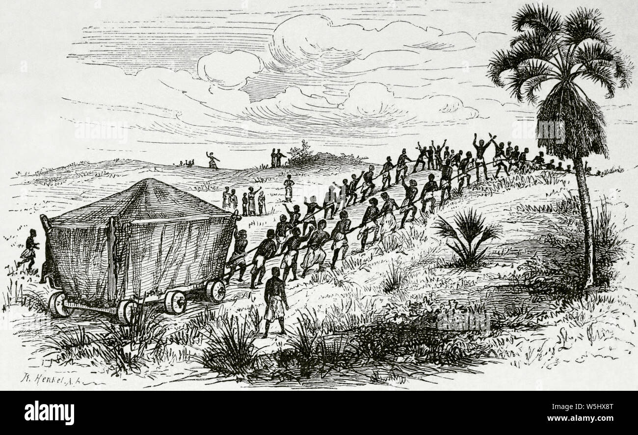 Africa. Expedition of Stanley. Kingdom of Loango (large region, at ...