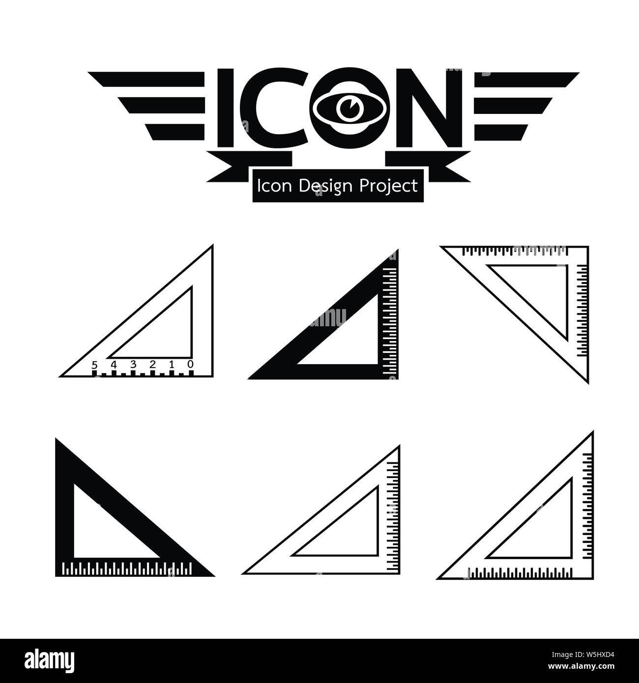 triangle ruler icon Stock Vector Image & Art - Alamy