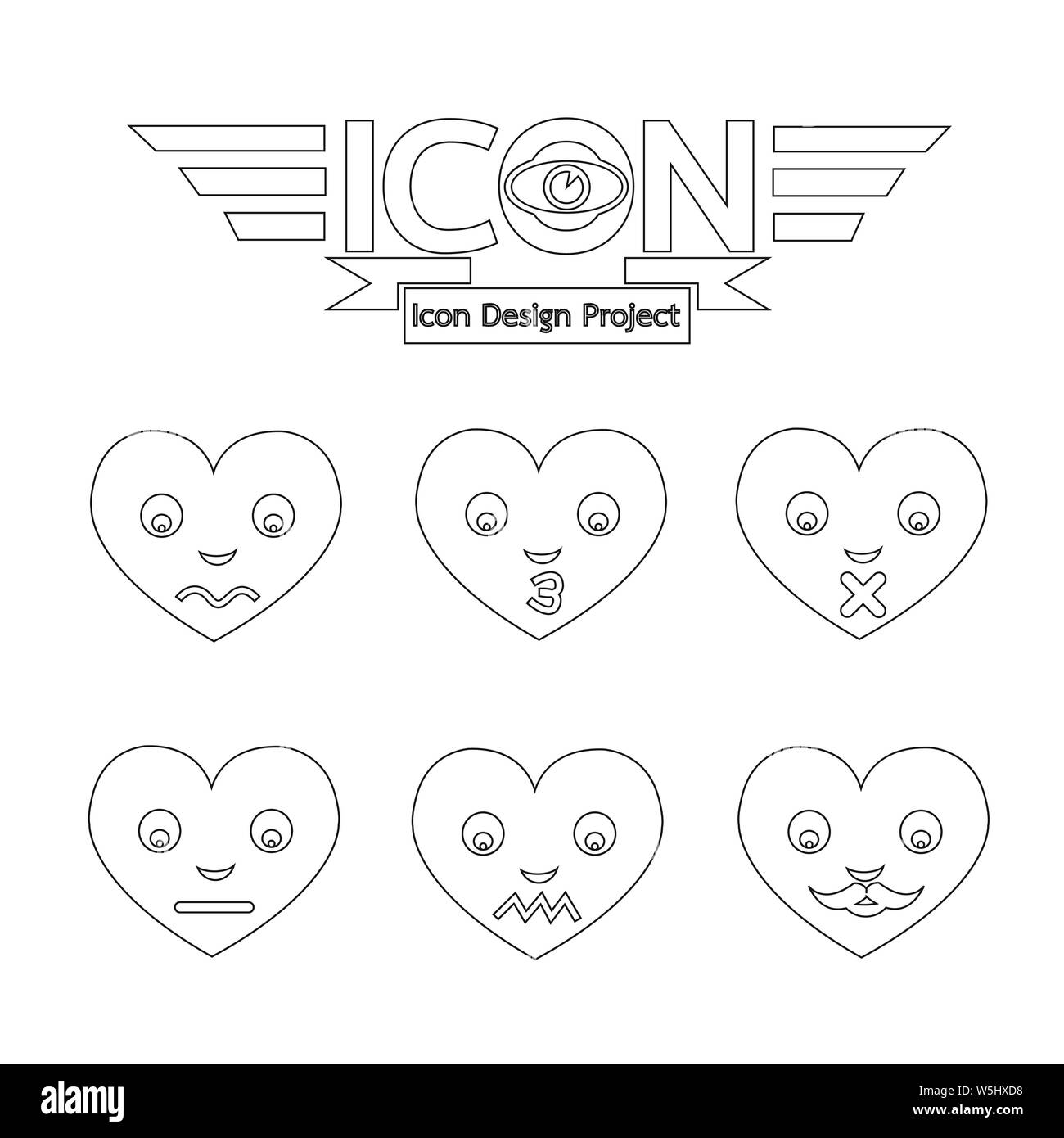 Heart Face Emotion Icon Stock Vector Image & Art - Alamy
