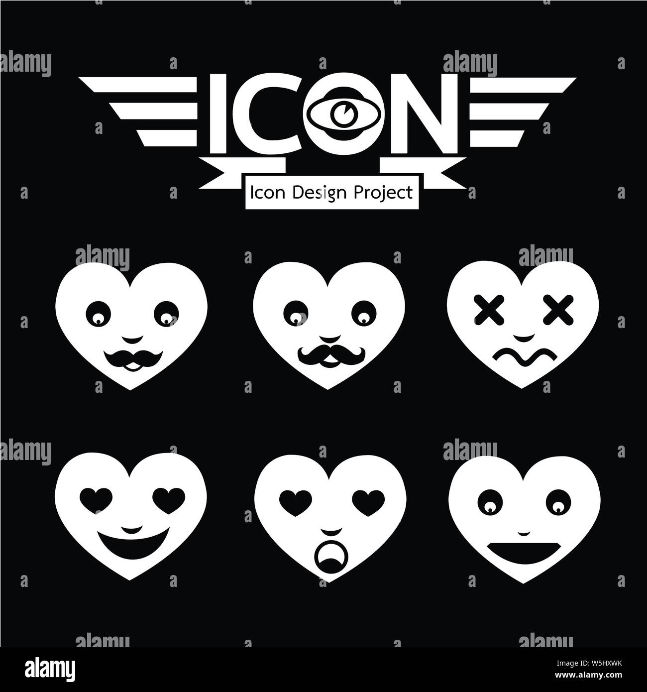 Heart Face Emotion Icon Stock Vector Image & Art - Alamy