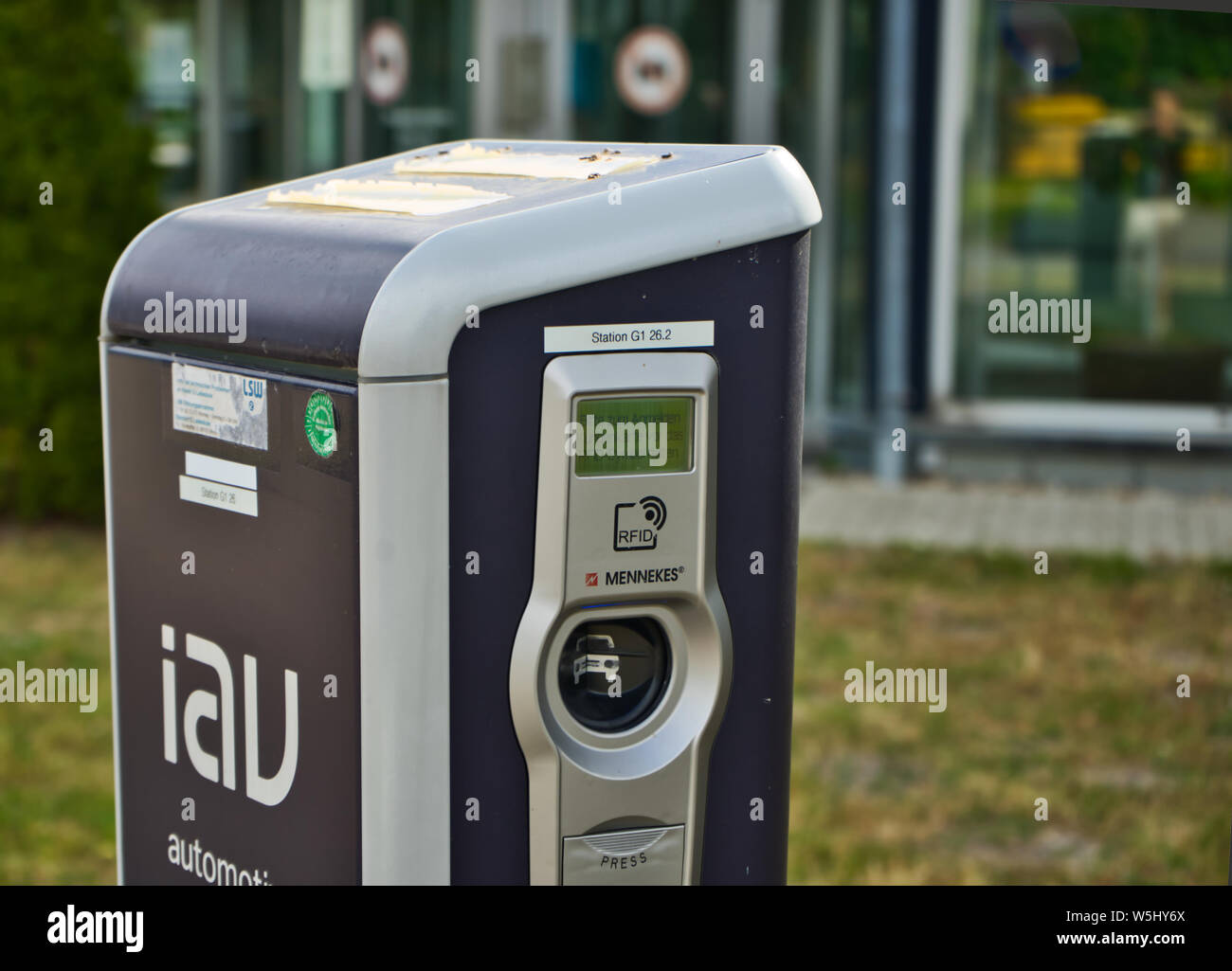 Gifhorn, Germany, July 7., 2019: charging station of an electric ...