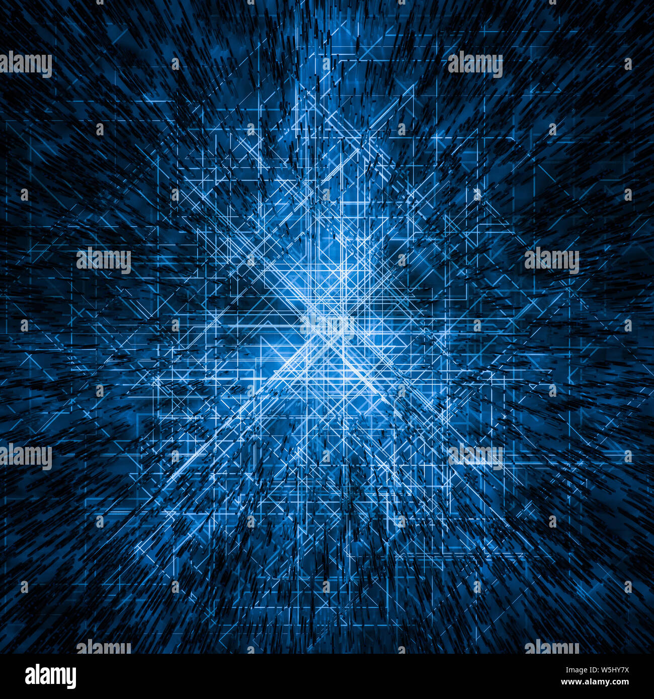 Dark technological background with glowing lines, 3d rendering ...